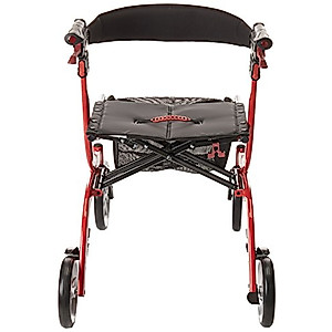 Drive Medical RTL10266 Nitro Euro-Style 4-Wheel Rollator Walker With Seat, Red