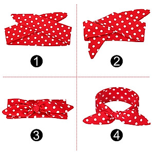 WILLBOND Christmas Parent Baby Girl Turban Headband 2 Pieces Girl Red Black Plaid Headbands with Bow for Mom Baby