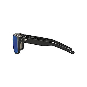 Costa Del Mar Man Sunglasses Shiny Black Frame - Blue Mirror Lenses - 60MM