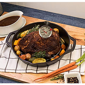 HIC Kitchen Oven Safe Meat Thermometer, Large 2-Inch Easy-Read Face, Durable Stainless Steel Stem, Accurate Temperature Reading, Perfect for Roasting and Grilling