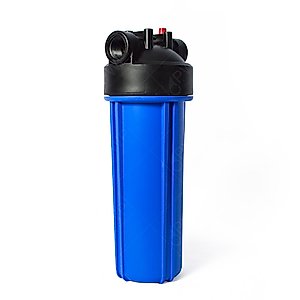 Standard 2.5x10" Blue Whole House Filter Housing 3/4" NPT with Pressure Release