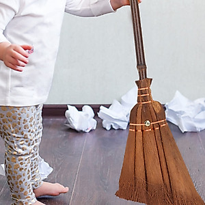 Alipis Heavy-Duty Corn Broom Palm-Fiber Broom Brush Removing Broom with Bamboo Handle for Office Home Kitchen Floor Use