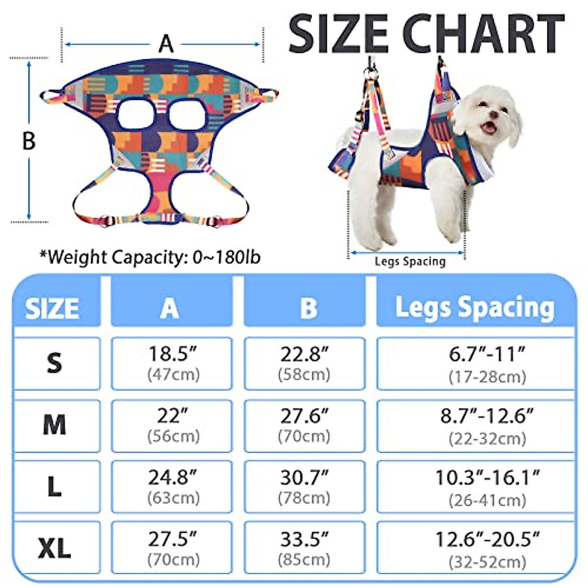 Supet Dog Grooming Hammock Harness for Cats Dogs, Relaxation Pet Grooming Hammock Restraint Dog & Small Animal Leashes Sling for Grooming Dog Grooming Helper for Nail Trimming Clipping Grooming