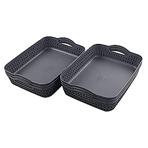 Leendines Office Paper Trays, Plastic Storage Basket Trays Set of 6