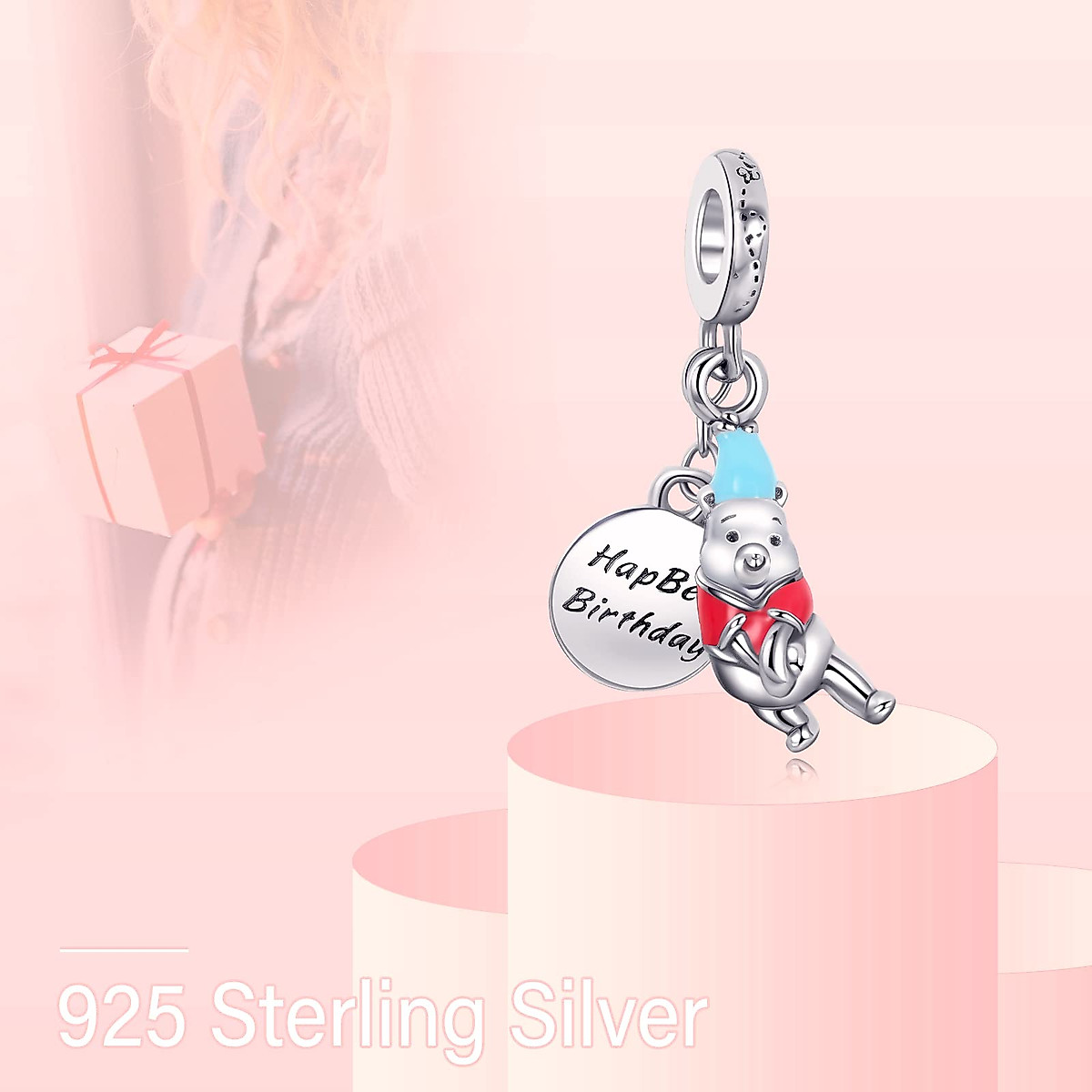 EZ Tuxedo Birthday Dangle Charms 925 Sterling Silver HaBee Birthday Pendants for Bracelets