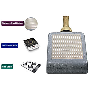 IBBM I WILL BE YOUR BEST MEMORY Tamagoyaki Japanese Omelette Pan/Egg Pan - Non-stick Coating - Rectangle Frying Pan Mini Frying Pan – Grey