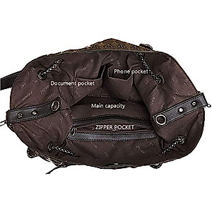 BelonYou Women's 2Pcs kull Purses and Handbag Punk Gothic Hobo Tote Shoulder Bag PU Leathe Black Crossbody Bag Satchels