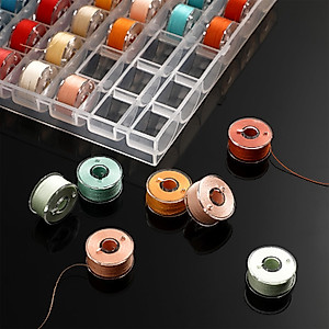Retrowavy 288 Pcs Prewound Bobbins Sewing Thread 144 Colors Polyester Thread Sewing Machine Bobbins Embroidery Bobbins Embroidery Machine Thread with Plastic Storage Case for DIY Accessories