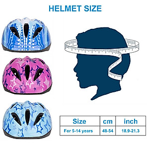 LX LERMX Kids Bicycle Helmet Ages 5-14 Adjustable from Toddler to Youth Size, Durable Helmet with Fun Designs for Boys and Girls