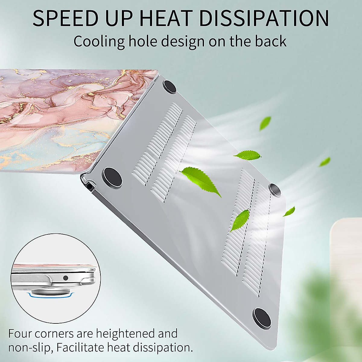 Watbro Compatible with MacBook Air 13 Inch Laptop Case 2020 2019 2018 Release A2337 M1/A2179/A1932,Colorful Marble Case with Keyboard Cover Skin for MacBook Air 2020 with Touch ID