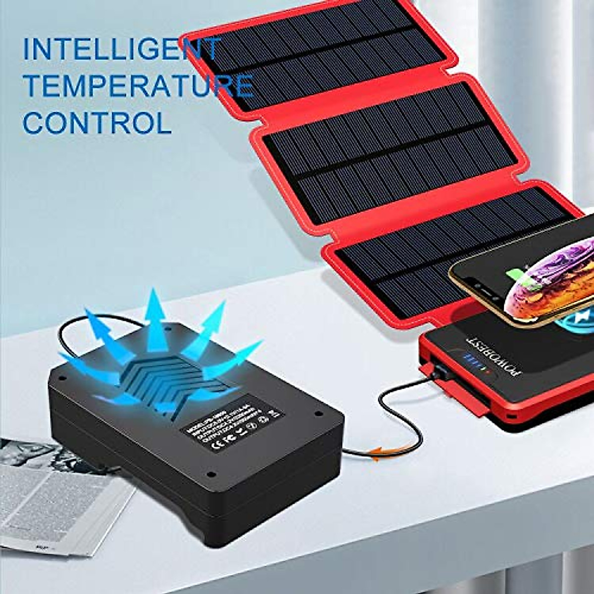POWOBEST 18650 Battery Charger, 4 Bay USB Smart Universal Battery Charger Compatible with 3.7V Li-ion IMR INR 14500 14650 18350 18500 18650 RCR123A 18490 16340 17670 POWO18B Batteries Charger