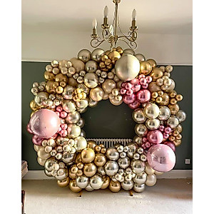 Gold Chrome Metallic Balloons 5 inch Helium Balloons Thick Latex Gold Arch 50PCS for Birthday Party Decorations Baby Shower Bridal Shower Wedding Engagement Anniversary Christmas Festival (Gold)