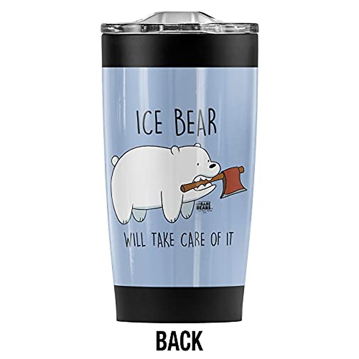 Logovision We Bare Bears Take Care Of It Stainless Steel Tumbler 20 oz Coffee Travel Mug/Cup, Vacuum Insulated & Double Wall with Leakproof Sliding Lid | Great for Hot Drinks and Cold Beverages