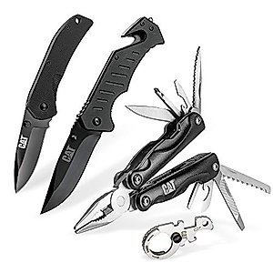 Caterpillar - 4 Pc. Mft, Folding Knife, Pocket Tool Set, Tool Sets, Knives/Blades - No Utility, Knives - Folding (980103)