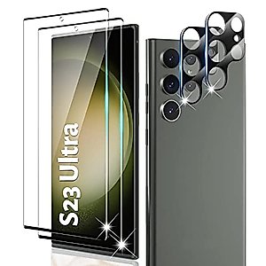 kogi Galaxy S23 Ultra Screen Protector [2+2 Pack] Camera Lens Protector, Fingerprint Unlock Support, HD Tempered Glass, Touch Sensitive, Anti Scratch, for Samsung S23 Ultra 5G Glass Screen Protector