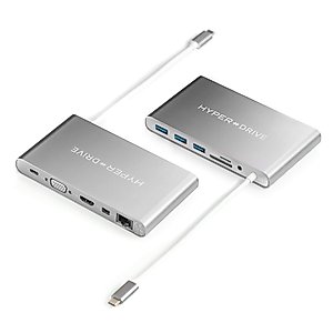 HyperDrive Ultimate 11-in-1 USB C Hub - Type-C Adapter for MacBook Pro/PC, USB-C Devices, HyperDrive USB C Hub w/PD Charging, 5Gbps Data, 4K HDMI, 3xUSB 3.1, VGA, Ethernet Docking Station