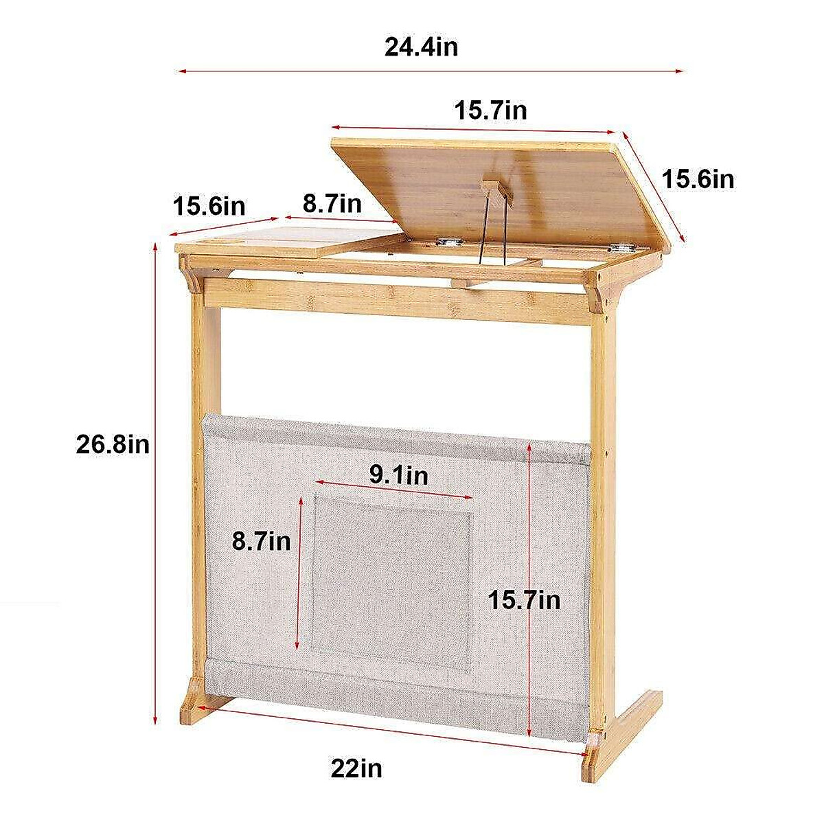 VBSQ Bamboo Laptop Desk Table End Side Table Angle Adjustments Top Tray Home Office Mikalo Home Office Office Furniture Standing Desk Computer Desk Stand up Desk Gaming Desk Standing Desk Office