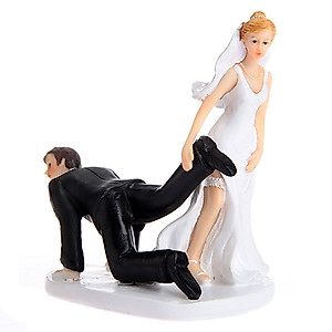 Riverbyland Bride Drag Groom Figurine Wedding Cake Topper