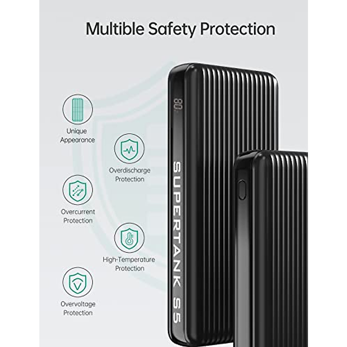 Zendure Portable Laptop Charger, Power Bank 100W PD 24000 mAh Fast Charger 2USB-C & 1 USB-A Total 205W External Battery Pack for MacBook iPad iPhone AirPods Pro SuperTank S5