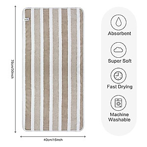 KinHwa Microfiber Hand Towels for Bathroom Soft and Absorbent Face Towels Brown Bathroom Hand Towels for SPA Hair Bath 16inchx30inch 2 Pack
