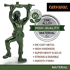 CARNAVAL Green Army Man Bottle Opener - Unique Funny Bottle Opener Bartender Compatible As Coke Bottle Opener - Metal Bottle Opener Man - Mini Soldier Bottle Opener - Creative Cool Bottle Opener