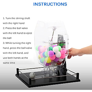 Professional Bingo Game Set, Manual Lottery Shaker Selector, Including Acrylic Bingo Cage, 1.6-Inch Ping Pong Style Bingo Balls-50 Pcs, for Large Groups, Parties