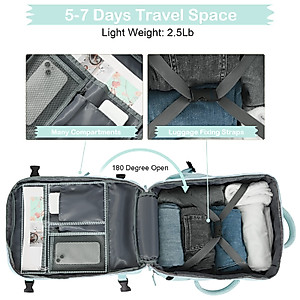 Hanples Travel Backpack for Women as Person Item Flight Approved, Large Carry On Backpack, 17.3 Inch Laptop Backpack, Waterproof Backpack, Hiking Backpack, Casual Bag (Mint Green)