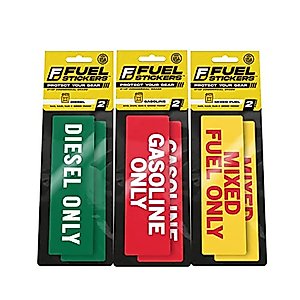 Diesel Only, Mixed Fuel Only, and Gas Only Sticker - 2 Labels of Each Type - Gas Cans and Fuel Storage - Weatherproof, Extreme Stick, Fuel Signs by Fuel Stickers - USA Made (6x2 inch), 6 Labels