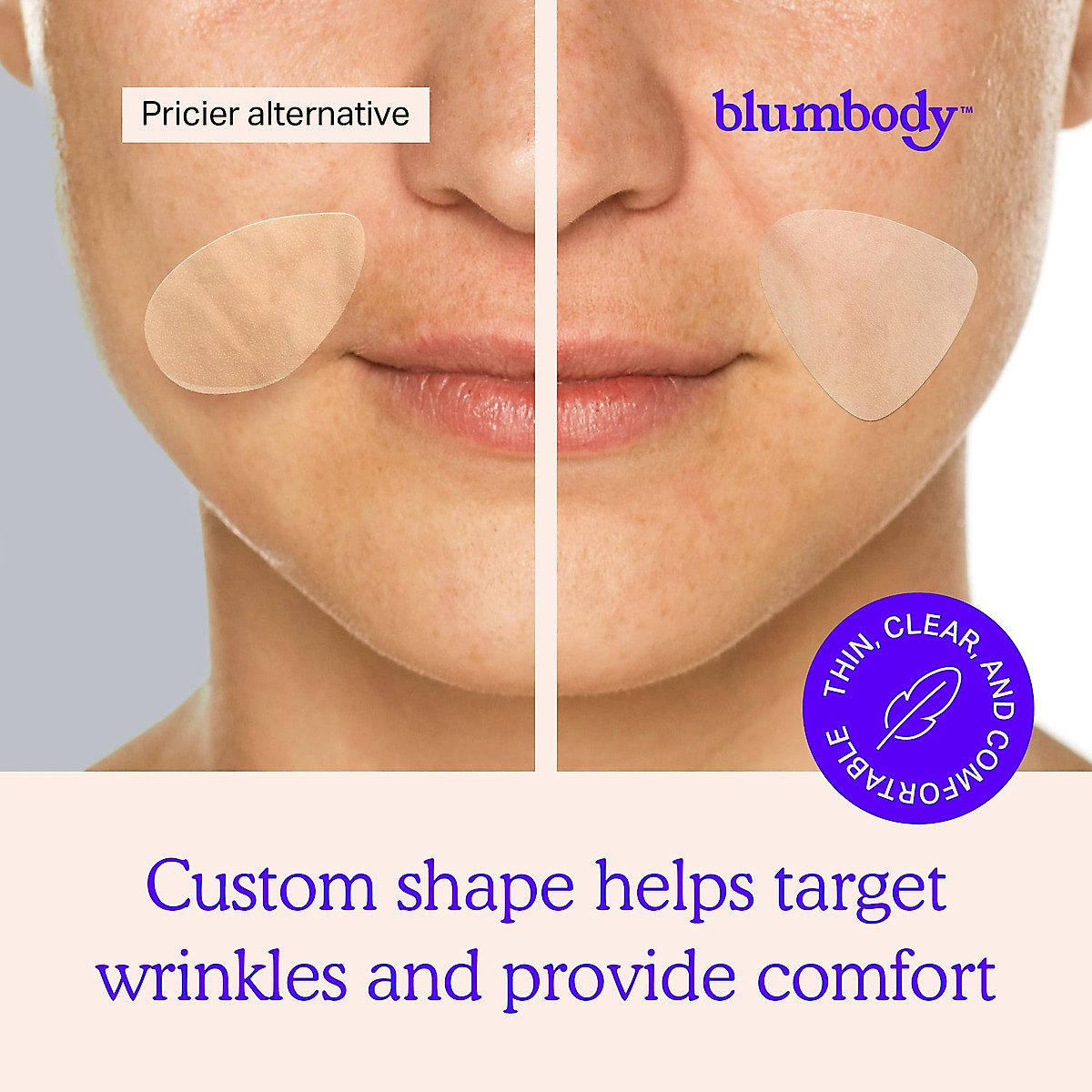BLUMBODY Face & Forehead Wrinkle Patches - Mini Anti Wrinkle Facial Patches to Smooth Eye, Mouth, Forehead Wrinkles - Non-Silicone Face Tape for Fine Wrinkles between Eyes & Face - 160 Face Patches
