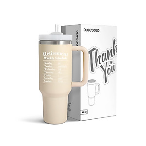 DLOCCOLD Retirement Gifts For Women 2025, Retirement Weekly Schedule, Funny Retirement Gifts for Men, Retired People, Coworkers, Friends, 40oz Tumbler, Rose Quartz