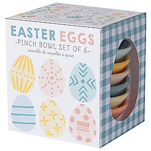 Now Designs Easter Egg Pinch Bowls, Multi Colored - 1 oz | Set of 6