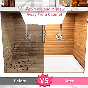 Sdpeia Under Sink Mat for [31" x 22"] Cabinet, Upgraded Silicone Waterproof Mat Kitchen Cabinet Liner Cabinet Protector Kitchen Organizers and Storage