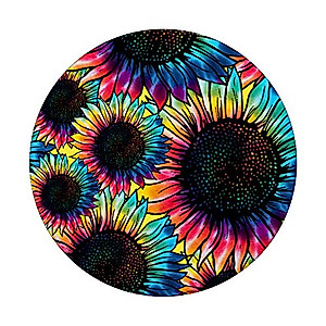 Trendy Colorful Tie Dye Hippie Sunflower Floral Pastel Gift PopSockets PopGrip: Swappable Grip for Phones & Tablets
