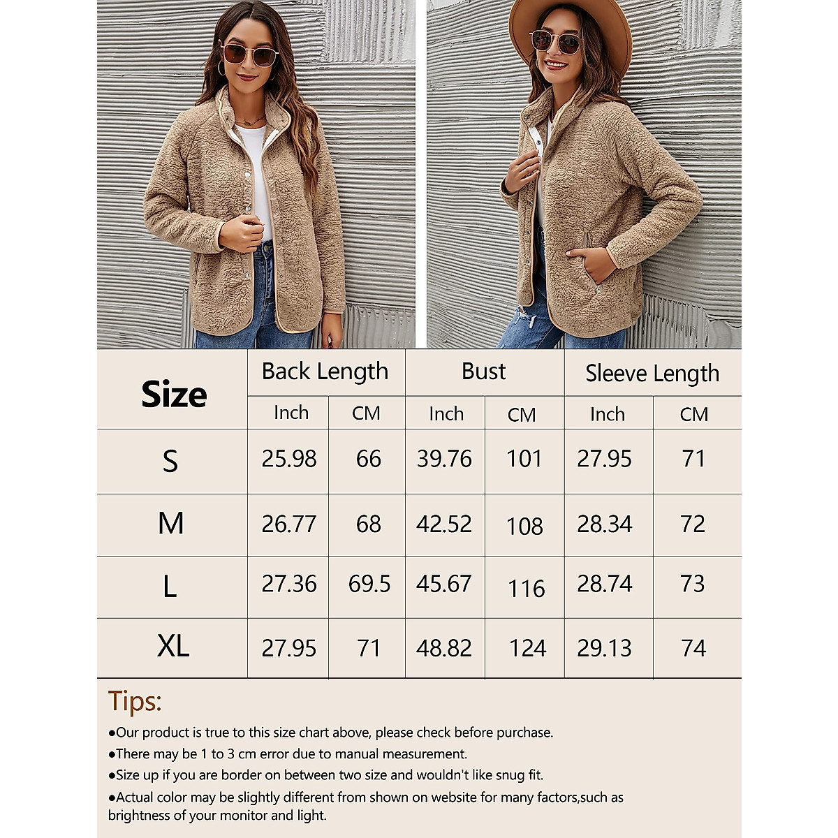 Micoson Cardigan for Women Oversized Fuzzy Fleece Long Sleeve Open Front Hooded Jacket Coat Winter Outwear with Pockets