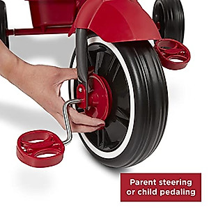 Radio Flyer Pedal & Push 4-in-1 Stroll ' N Trike®, Red Tricycle, for Toddlers Ages 1-5 (Amazon Exclusive), Toddler Bike