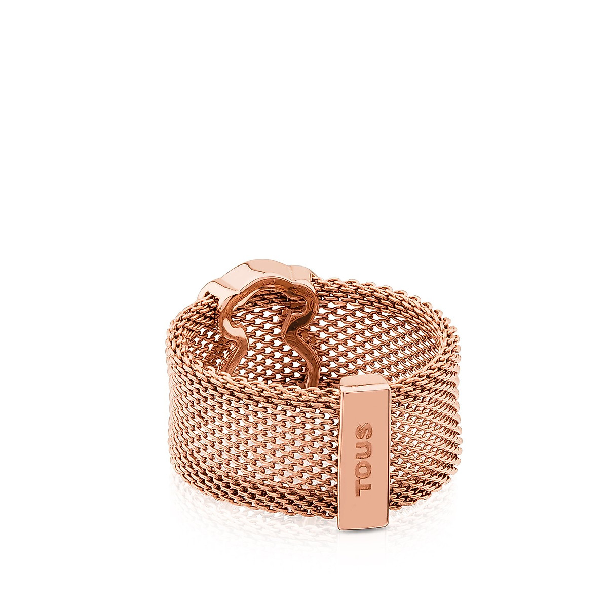 TOUS Icon Mesh 925 Rose Vermeil and IP Steel Ring