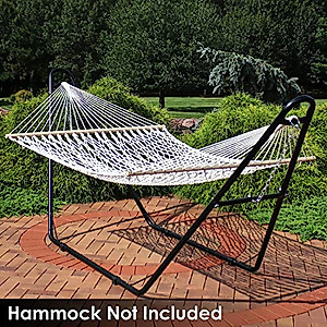 Sunnydaze 550-Pound Capacity Universal Multi-Use Heavy-Duty Steel Hammock Stand - 2-Person - Fits Hammocks 9 to 14 Feet Long - Black