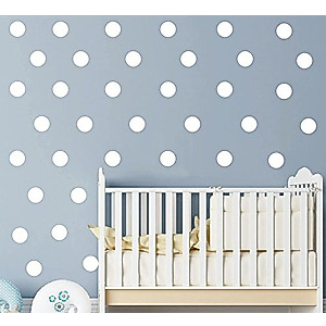 80pieces/ Set 4.8cm Polka dot Wall Sticker -Easy Peal & Stick- Environmental Removable Kids Nursery Room Decor Decal Sticker (White)