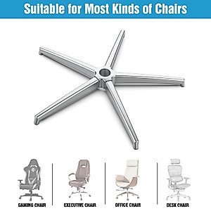 Loodmeo Heavy Duty Office Chair Base Replacement Kit, 3300lbs, 27" Split Removable Universal fit (Prismatic Chair Base Silver)