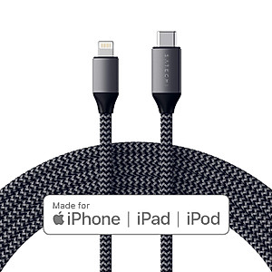 Satechi USB C to Lightning Cable – Apple MFi Certified – iPhone Fast Charging Cable – for iPhone 14 Pro/14/14 Plus, iPhone 13 Pro Max/13 Pro/13/13 Mini, AirPods Pro, AirPods 3/2/1 (6ft/2m)