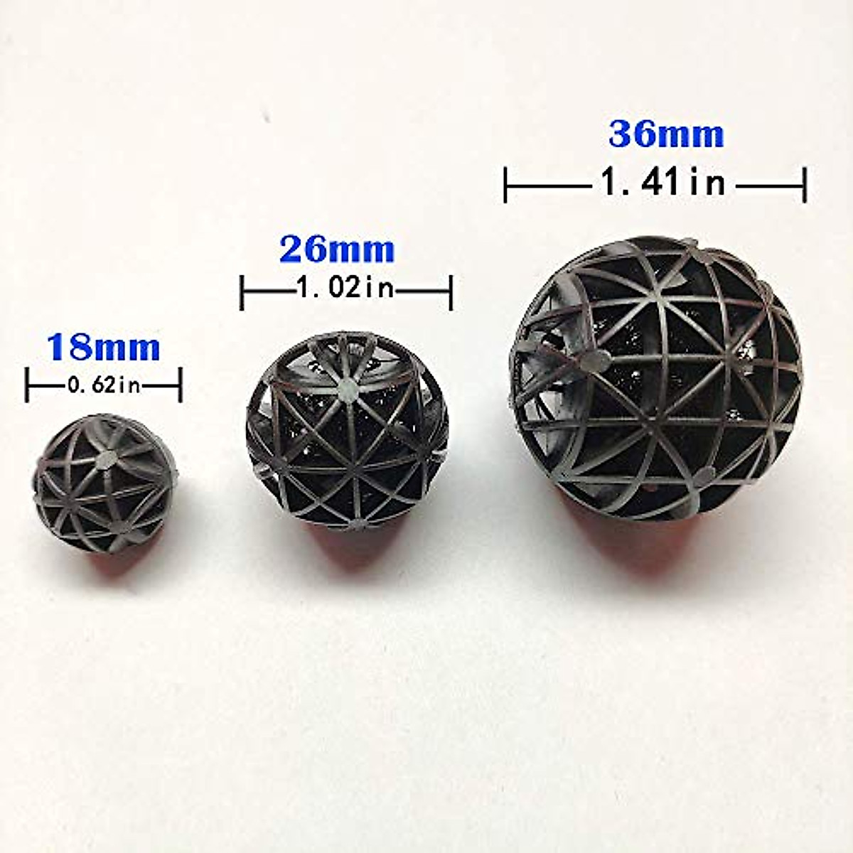 CESFONJER 90Pcs Bio Balls Filter Media with Sponge Aquarium Filter Media Tank Bio Balls, for Fish Tank, Aquarium, Pond Filter Media (18mm) + 2 Pcs Aquarium Media Filter Bag