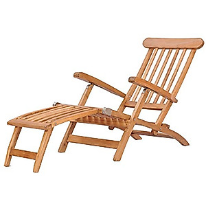 Teak Titanic Outdoor Patio Lounge Steamer Chair, Made from Solid A-Grade Teak Wood
