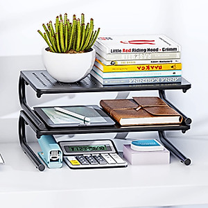 HUANUO Monitor Stand Riser for Desk, Laptop Stand, Laptop Shelf w/Vented Metal, Desktop Computer Stand Desk Organizer for Laptop, PC, Printer