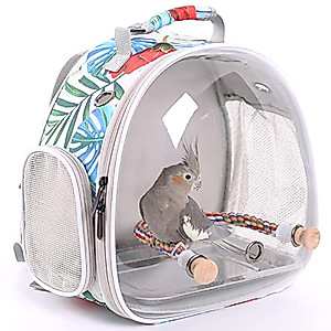 Bird Carrier Backpack with Rope Perch, Portable Bird Travel Carrier Backpack (Multi-Colored, Bird Carrier)