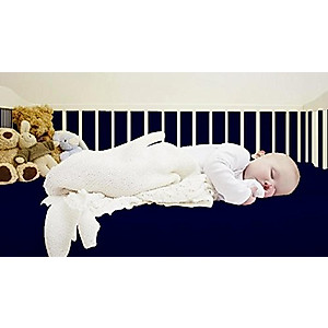 Crescent 2 Pack 100% Micro Fiber Super Soft and Comfy Fitted Crib Sheets for Standard Crib and Toddler Mattresses, Hypoallergenic, Breathable for Boys and Girls (Navy Blue, Pack of 2)