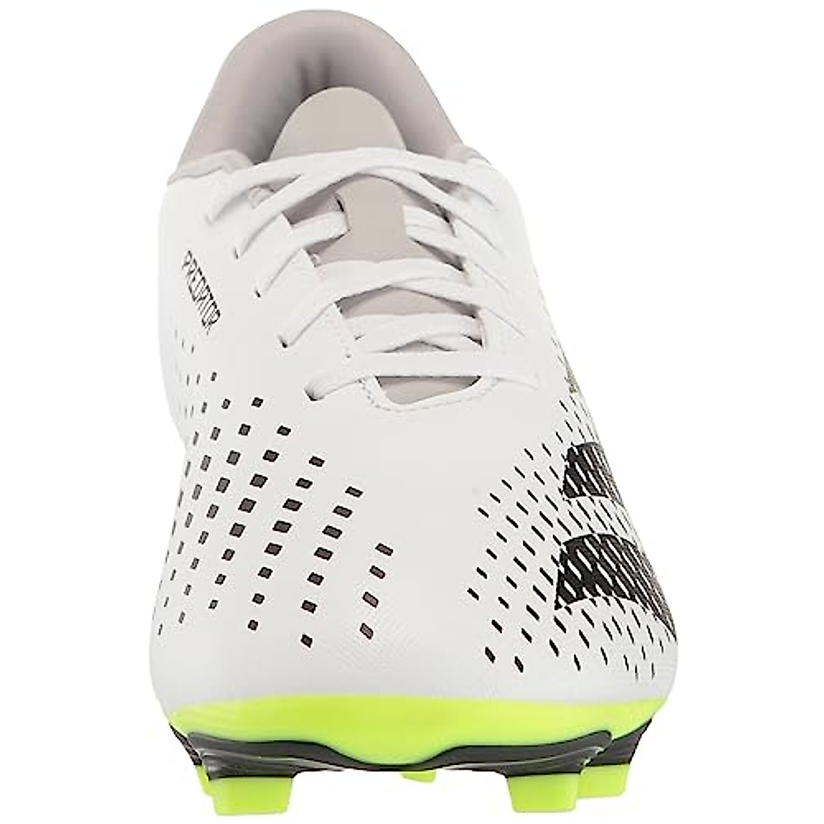 adidas Unisex Predator Accuracy.4 Firm Ground Sneaker, White/Core Black/Lucid Lemon, 10.5 US Men