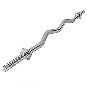 Enjoytime Home Fitness Adjustable 47" Barbell Weight Bar Standard Exercise Curl Bar (1 Set, Multicolor)