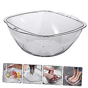 FOYTOKI Wash Basin Plastic Fruit Portable Bath Tub Plastic Tubs Clear Collapsible Wash Basin for Bottles Plastic Basin Plastic Clear Wash Basin Plastic Clear Washing Basin Sink