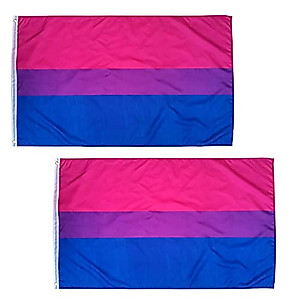OZ 3x5ft Polyester LGBT BI Bisexual flag for wall Bi flag for Room Bisexual flag cape Bi flag Tapestry-pack of 2