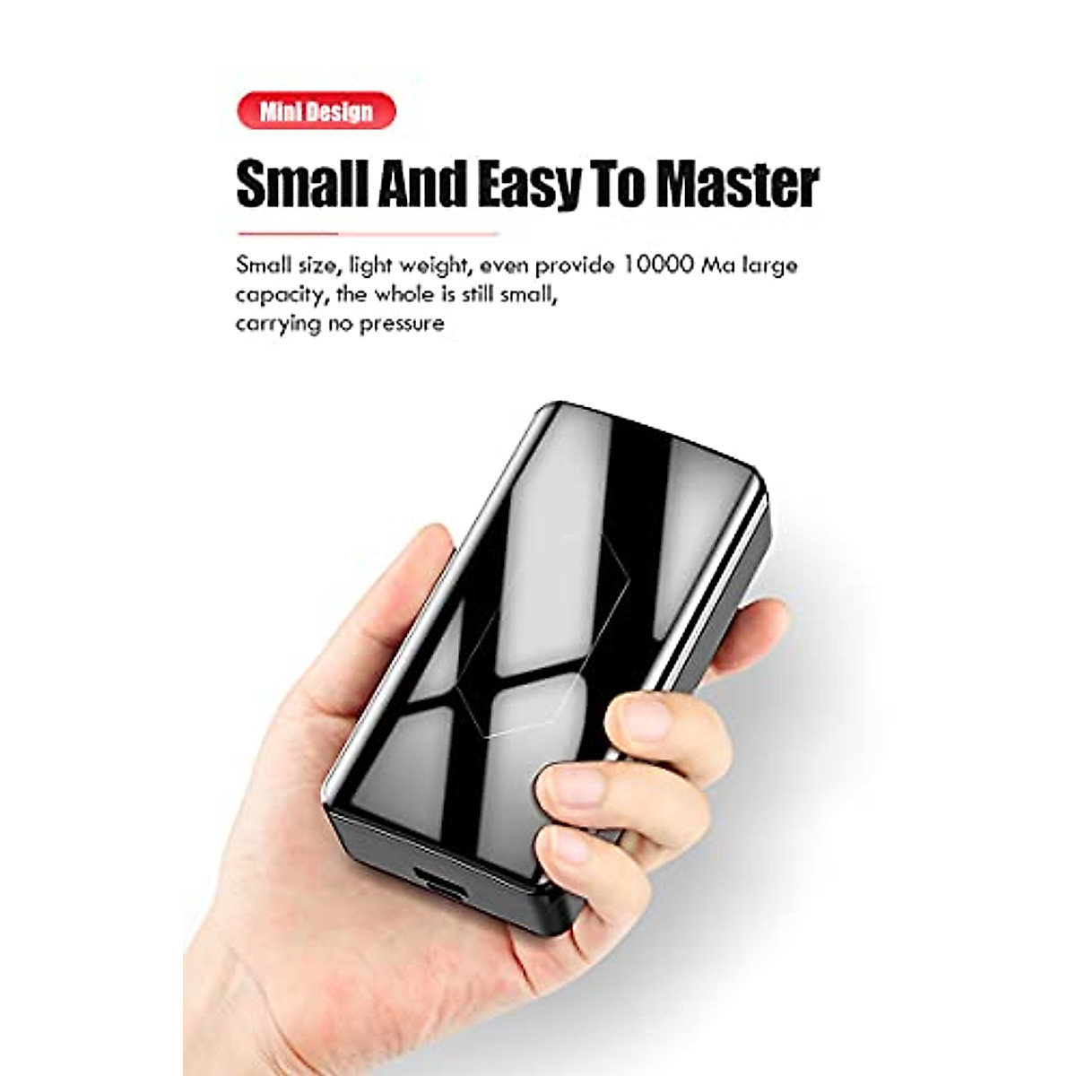 Portable Charging Earbud True Wireless LED Digital Display Y33 Earbud TWS Pro Ear Phones with Power Bank 10000mAh (Black)